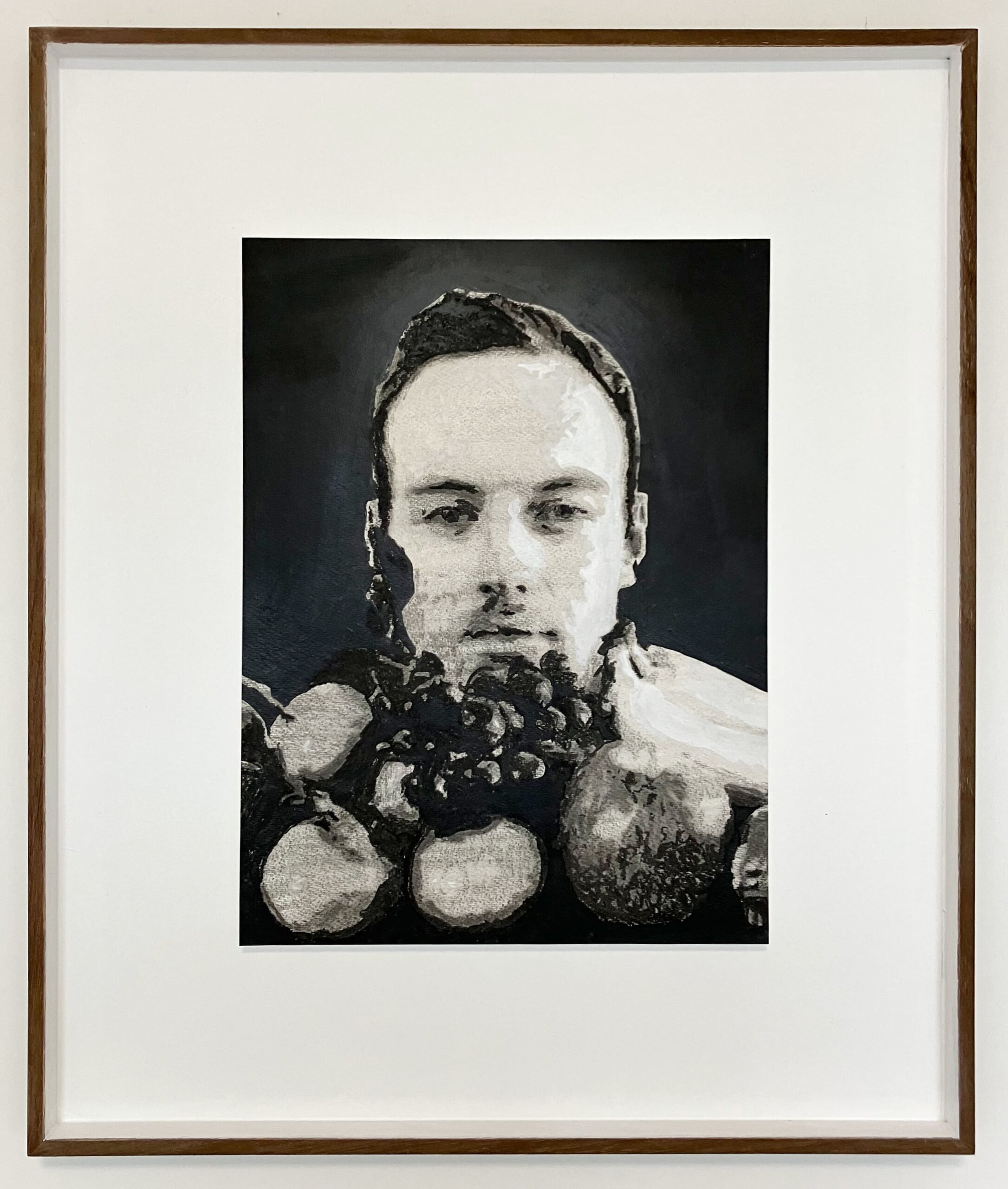 Self-Portrait on Fruit, 2023. Charcoal, ink, graphite, and crayon on ...